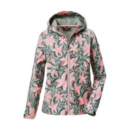 Killtec M&auml;dchen Softshelljacke &raquo;KOS 154 GRLS SFTSHLL JCKT&laquo; Wind- und wasserabweisende Kinderjacke mit buntem Print 164