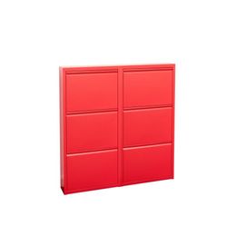 ebuy24 Schuhschrank Pisa 2 Rot 100 x 16 cm | Gr.: onesize