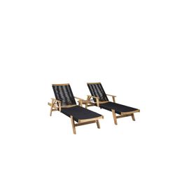 ebuy24 Lounge-Set Acacia 3-teilig Schwarz 40 x 40 cm | Gr.: onesize