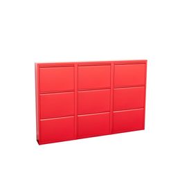 ebuy24 Schuhschrank Pisa 3 Rot 150 x 16 cm | Gr.: onesize