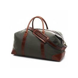 SID & VAIN SID & VAIN Reisetasche Canvas & Leder echt Leder Weekender gro&szlig; olive-braun in blau | Gr.: onesize
