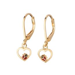 schmuck23 Gold Ohrringe 925 Marienk&auml;fer 0,7 cm x 0,8 cm | Gr.: onesize