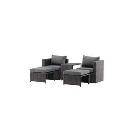 ebuy24 Lounge-Set Quad 5-teilig Schwarz 42 x 63 cm | Gr.: onesize