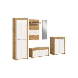 ebuy24 Garderobenm&ouml;belset Jam (5-teilig) Wei&szlig; 285 x 35 cm | Gr.: onesize