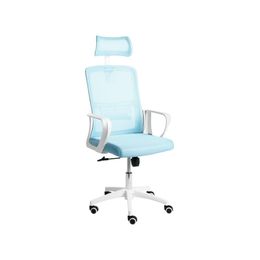 Beliani B&uuml;rostuhl MONARCH in Blau/Wei&szlig; - (W) 46 x (H) 110 x (L) 62 cm | Gr.: onesize