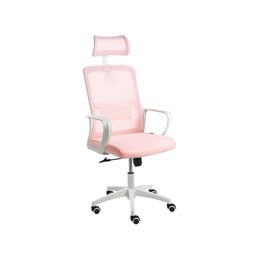 Beliani B&uuml;rostuhl MONARCH in Rosa/Wei&szlig; - (W) 46 x (H) 110 x (L) 62 cm | Gr.: onesize