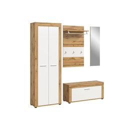 ebuy24 Garderobenm&ouml;belset Jam (4-teilig) Wei&szlig; 184 x 35 cm | Gr.: onesize