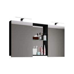 ebuy24 Spiegelschrank Budasi Schwarz 112 x 12 cm | Gr.: onesize