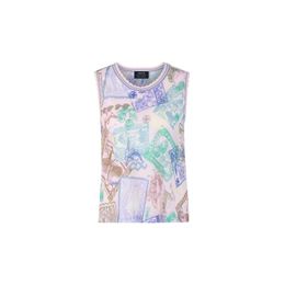 Marc Cain COLLECTIONS &Auml;rmelloses Stricktop mit Stamps Print in Pink Tulle | Gr.: 36