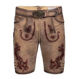 Edelnice Kurze Wildbock Lederhose Emil in dunkelbraun | Gr.: 48
