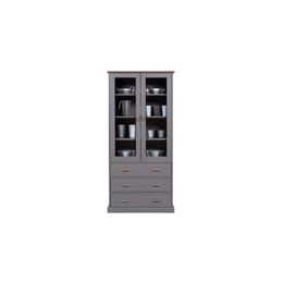 ebuy24 Vitrinenschrank Luzerna Grau 90 x 39 cm | Gr.: onesize