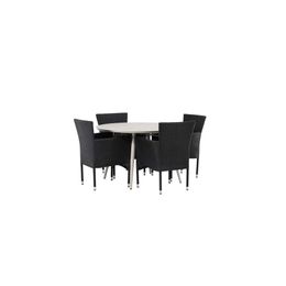 ebuy24 Gartenset Lina 5-teilig Schwarz 120 x 120 cm | Gr.: onesize