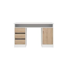 ebuy24 Schreibtisch FunctionPlus Wei&szlig; 126 x 55 cm | Gr.: onesize