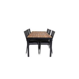 ebuy24 Gartenm&ouml;bel-Set Bois (7-teilig) Schwarz 90 x 205 cm | Gr.: onesize