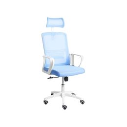 Beliani B&uuml;rostuhl MONARCH in Blau/Wei&szlig; - (W) 46 x (H) 110 x (L) 62 cm | Gr.: onesize