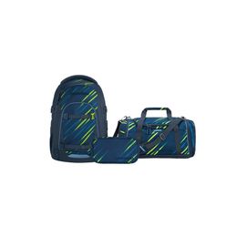Coocazoo Schulrucksack-Set MATE "Fast Lime" 3-tlg. in Blau | Gr.: onesize