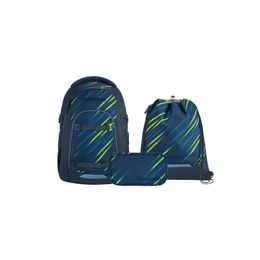 Coocazoo Schulrucksack-Set MATE "Fast Lime" 3-tlg. in Blau | Gr.: onesize