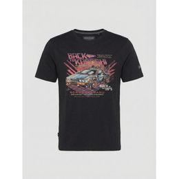KOROSHI Crew cotton print-emb washed t-shirt in Schwarz | Gr.: M
