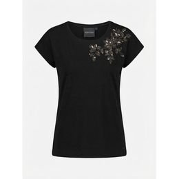 KOROSHI Damen-T-Shirt mit besticktem Edelstein in Schwarz | Gr.: XL