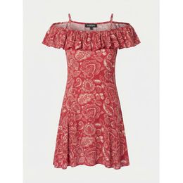KOROSHI Bedrucktes fl&uuml;ssiges Kleid mit kurzen Tr&auml;gern in rot | Gr.: XS