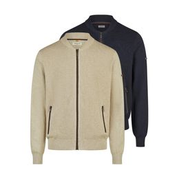 Redmond Strickjacke Basic in Dunkelblau / beige | Gr.: L