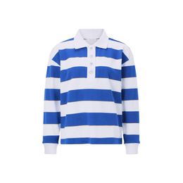 Rich & Royal Rich & Royal Striped Polo Sweater in Royal Blue | Gr.: XS