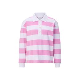 Rich & Royal Rich & Royal Gestreifter Polo-Pullover in Soft Orchid | Gr.: M