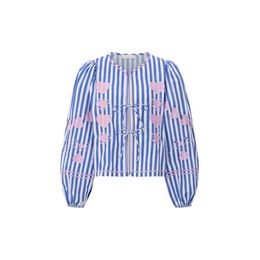 Rich & Royal Rich & Royal Striped Embroidery Blouse in Royal Blue | Gr.: 36