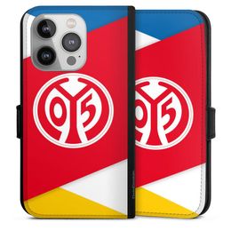 DeinDesign iPhone 14 Pro Handy Klapph&uuml;lle Handyh&uuml;lle aus Kunst Leder schwarz Flip Case 1. Fsv Mainz 05 E.V. Official Licensed Product Soccer Sideflip mit langer 