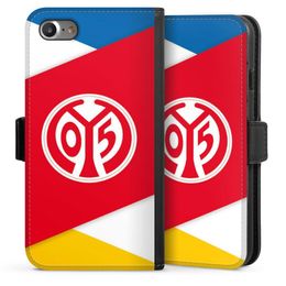 DeinDesign iPhone SE (2020) Handy Klapph&uuml;lle Handyh&uuml;lle aus Kunst Leder schwarz Flip Case Soccer Official Licensed Product 1. Fsv Mainz 05 E.V. Sideflip mit 