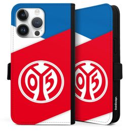 DeinDesign iPhone 14 Pro Max Handy Klapph&uuml;lle Handyh&uuml;lle aus Kunst Leder schwarz Flip Case 1. Fsv Mainz 05 E.V. Official Licensed Product Soccer Sideflip mit 