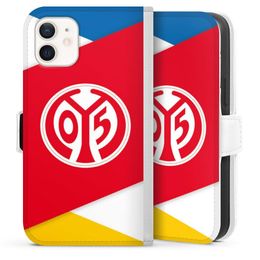 DeinDesign iPhone 12 mini Handy Klapph&uuml;lle Handyh&uuml;lle aus Kunst Leder wei&szlig; Flip Case Soccer Official Licensed Product 1. Fsv Mainz 05 E.V. Sideflip mit Lasche