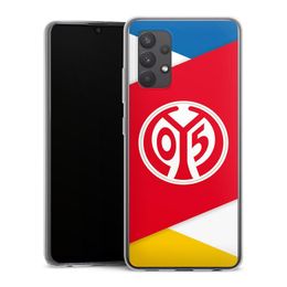 DeinDesign Galaxy A32 4G Handy Silikon H&uuml;lle Case transparent Handyh&uuml;lle 1. Fsv Mainz 05 E.V. Official Licensed Product Soccer Silikon Case