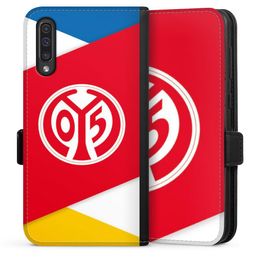 DeinDesign Galaxy A50 Handy Klapph&uuml;lle Handyh&uuml;lle aus Kunst Leder schwarz Flip Case 1. Fsv Mainz 05 E.V. Official Licensed Product Soccer Sideflip mit Lasche