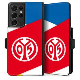 DeinDesign Galaxy S21 Ultra 5G Handy Klapph&uuml;lle Handyh&uuml;lle aus Kunst Leder schwarz Flip Case 1. Fsv Mainz 05 E.V. Official Licensed Product Soccer Sideflip mit 