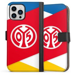 DeinDesign iPhone 13 Pro Max Handy Klapph&uuml;lle Handyh&uuml;lle aus Kunst Leder schwarz Flip Case 1. Fsv Mainz 05 E.V. Official Licensed Product Soccer Sideflip mit 