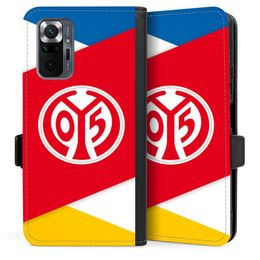 DeinDesign Xiaomi Redmi Note 10 Pro Handy Klapph&uuml;lle Handyh&uuml;lle aus Kunst Leder schwarz Flip Case 1. Fsv Mainz 05 E.V. Official Licensed Product Soccer Sideflip 
