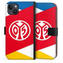 DeinDesign iPhone 14 Plus Handy Klapph&uuml;lle Handyh&uuml;lle aus Kunst Leder schwarz Flip Case 1. Fsv Mainz 05 E.V. Official Licensed Product Soccer Sideflip mit langer
