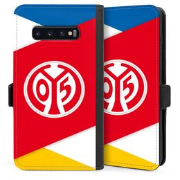 DeinDesign Galaxy S10 Plus Handy Klapph&uuml;lle Handyh&uuml;lle aus Kunst Leder schwarz Flip Case 1. Fsv Mainz 05 E.V. Official Licensed Product Soccer Sideflip mit 