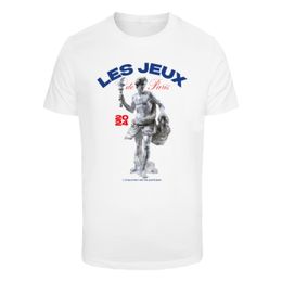 MisterTee Damen T-Shirt "MisterTee Les Jeux De Paris Tee"wei&szlig;, Gr. S, bedruckt, 100% Baumwolle, Shirts