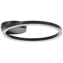 BRELIGHT LED Deckenleuchte "Aurelia", schwarz, H: 5cm, 1 Stk., Leuchten, Kristalloptik, &Oslash; 30 cm, 1400 lm, 3000 K, Metall/Kunststoff, schwarz, LED Deckenleuchte