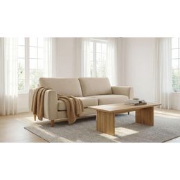 3-Sitzer OTTO HOME, B:212cm H:88cm T:90cmbeige, 100% polyester, Sofas, "Finnian", 212 cm, Chenille, elegante Massivholzf&uuml;&szlig;e