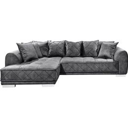 Ecksofa ED EXCITING DESIGN "Sentina L-Form", grau (anthrazit), B:319cm H:73cm T:194cm, 100% Polyester, Sofas, Ecksofa, mit R&uuml;ckenkissen, Topseller