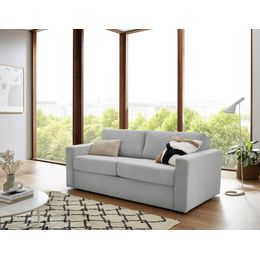 Schlafsofa "Rolando, B: 196 cm, Liegefl. 140x190 cm", grau, B:196cm H:82cm T:208cm, 100% PES, ATLANTIC HOME COLLECTION, Sofas, Schlafsofa, mit komfortabler Matratze, Dauerschlafsofa