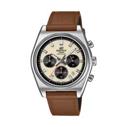 CASIO EDIFICE Herren Chronographedelstahlfarben, braun, Armbanduhren, Quarzuhr, Armbanduhr, Herrenuhr, analog, Tag, Stoppfunktion
