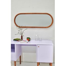 Wandspiegel Sit, beige (natur), B:44cm H:120cm T:3,5cm, Geflecht Rattan, Glas, Spiegel, Wandspiegel, mit Sit Metallring am Rahmen