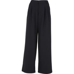 Urban Classics Damen Stoffhose "Urban Classics Damen Ladies Ultra Wide Pleat-Front Pants"schwarz, Gr. 28, unifarben, 62% Viskose, 34% Polyester, 4%