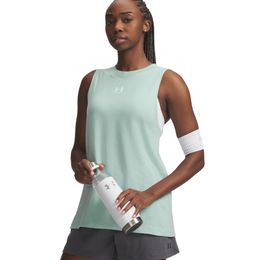 Under Armour Damen Trainingstop "UA RIVAL MUSCLE TANK"enamel blau,, wei&szlig;, Gr. L, Obermaterial: 57% Baumwolle, 38% Polyester, 5% Elasthan, Tops,