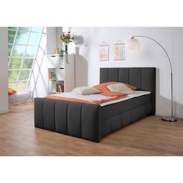 Boxbett Home Affaire "Hanelore inkl. Bettkasten und Topper", schwarz, B:152cm L:220cm, Komplettbetten, Boxbett mit Bettkasten und Fu&szlig;teil, inkl. Topper
