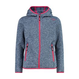 Strickfleecejacke CMP, M&auml;dchen, Gr. 176, space, sky bl, Strick, Obermaterial: 100% Polyester, eingesetzt eingefasste Kante, Jacken, f&uuml;r Kinder, mit Kapuze, mit Rei&szlig;verschlusstaschen